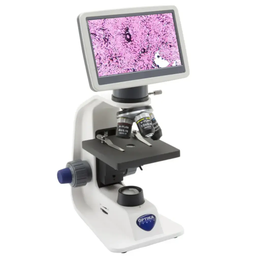B-150 Monocular brightfield microscope, 400x, with 7" monitor bundle ...