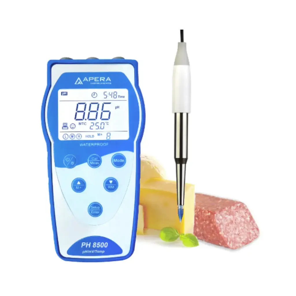 PH8500-SS Premium Series Portable Spear pH Meter for Food with GLP Data ...